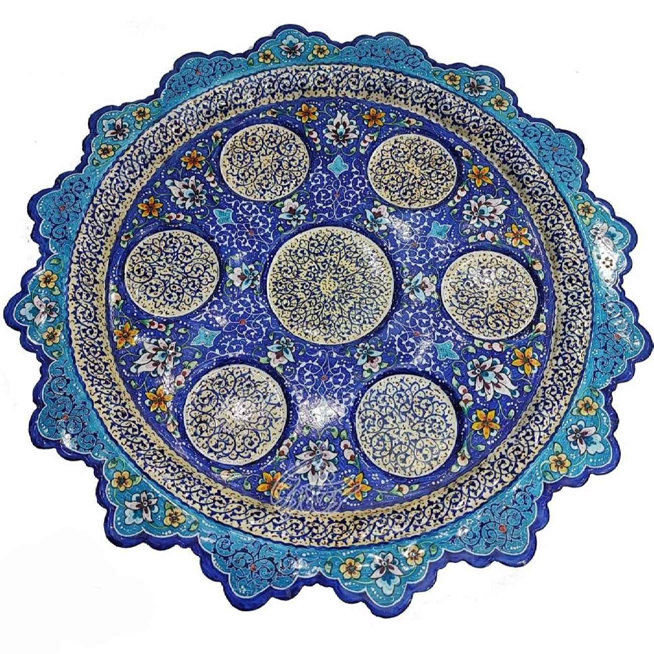 Handcrafted Persian Copper Tea Set - Minakari Enameled in Blue ...