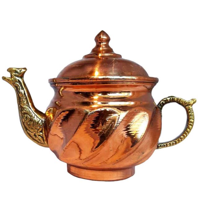 Persian Copper Double Teapot Durable and Hammered Nazarian - ShopiPersia