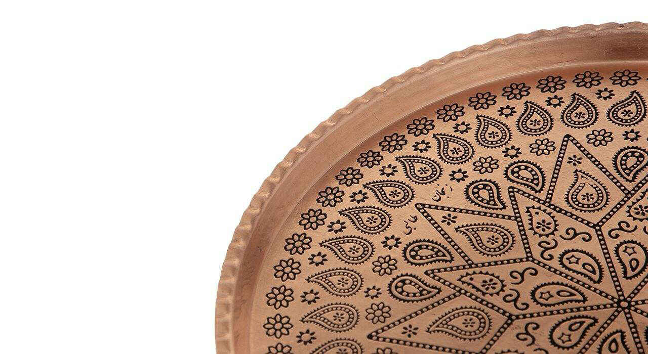 Persian Copper Serving Tray Traditionally Hammered 040 - ShopiPersia