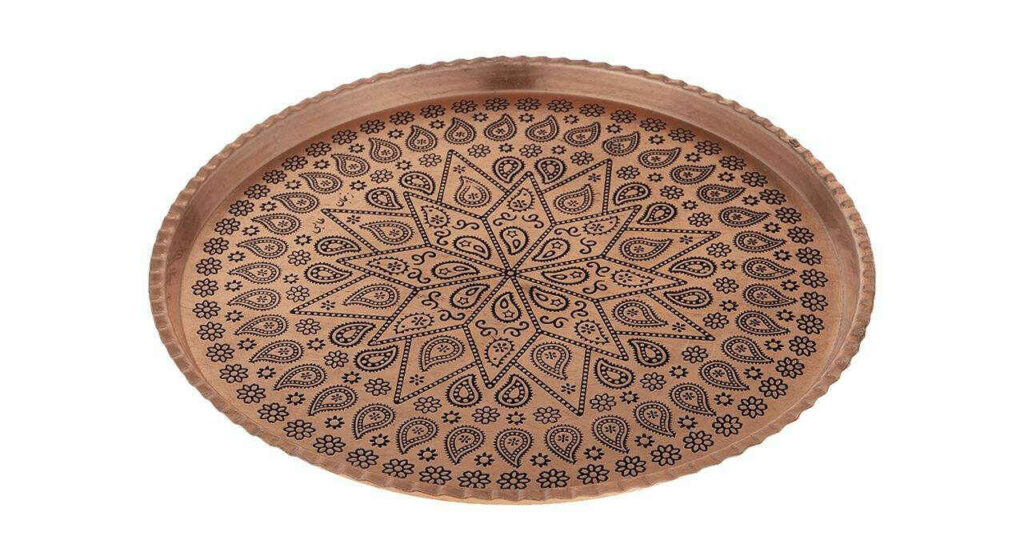 Persian Copper Serving Tray Traditionally Hammered 040 - ShopiPersia