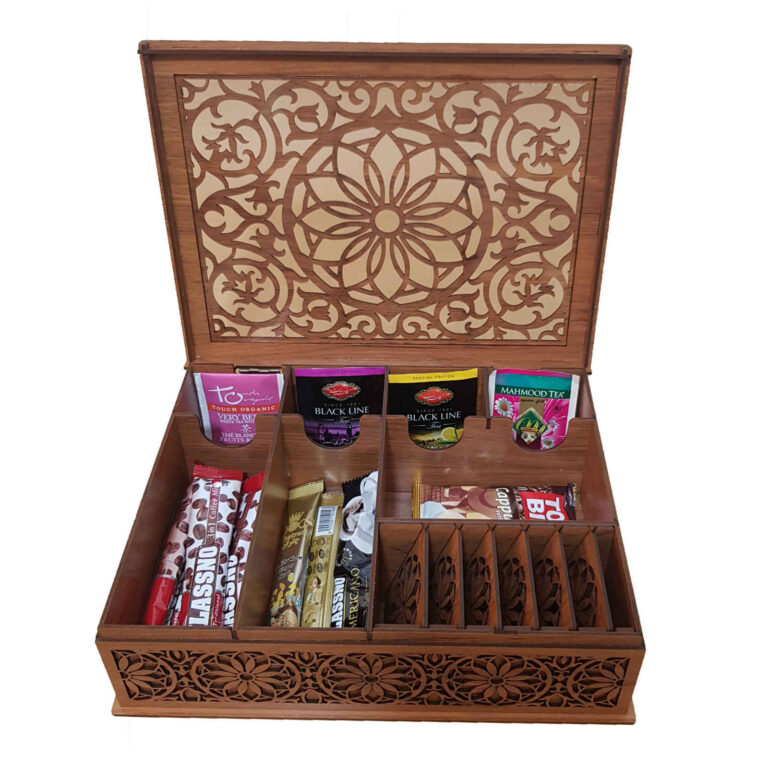 Wooden Tea Bag Organizer Box with Chest Nareng - ShopiPersia