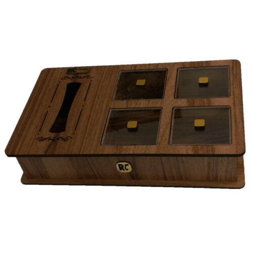 Set of Wooden Tea Bag Organizer Box with Tissue Holder Arsi - ShopiPersia