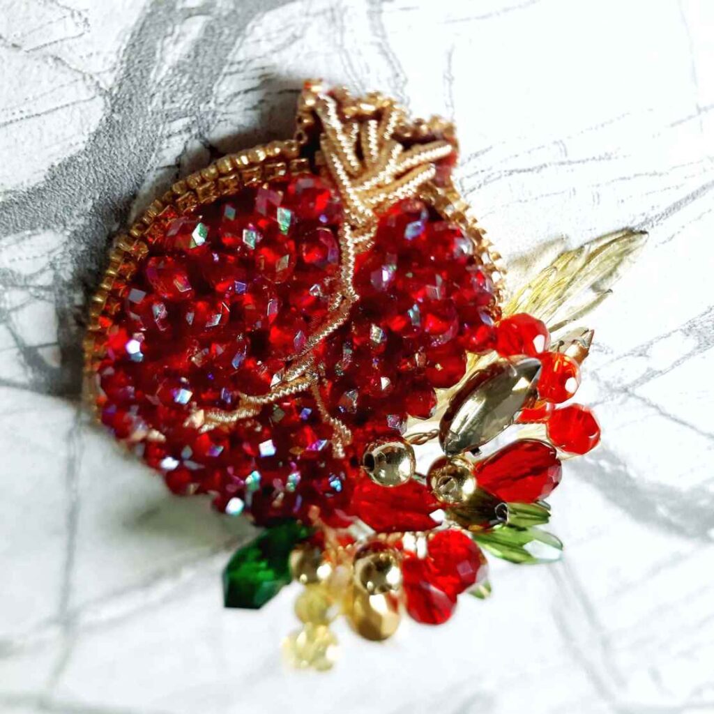 Persian Brooch Pin Model Pomegranate & Flower - ShopiPersia
