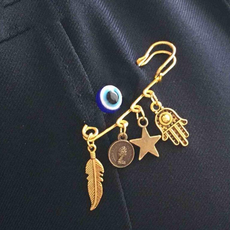 Persian Safety Pin Brooch Cheshm Nazar - ShopiPersia