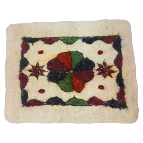 Persian Wool Felt Rug 100% Natural and Handmade Square - ShopiPersia