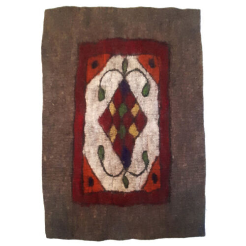 Persian Wool Felt Rug 100% Natural and Handmade Square - ShopiPersia
