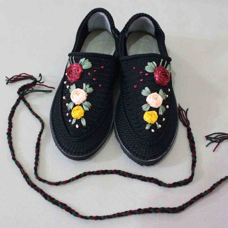 Giveh Shoes Handcrafted Breathable Persian Footwear Flower - ShopiPersia