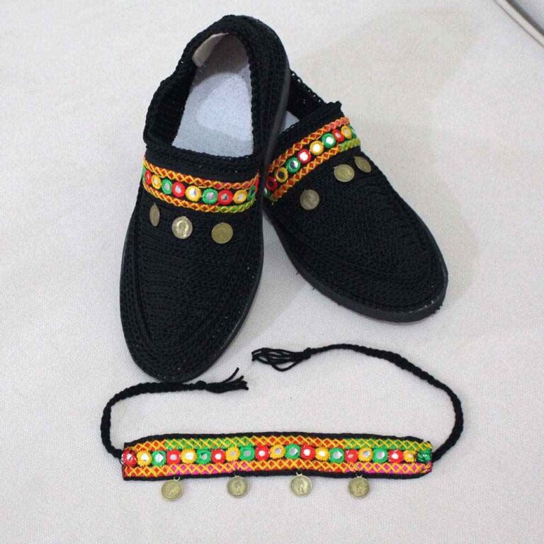 Handcrafted Persian Giveh Shoes - Traditional Black Model - ShopiPersia