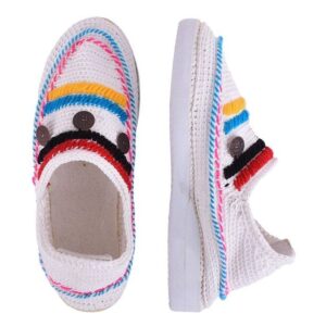 Handcrafted Persian Giveh Shoes - Seke Artistic White Model - ShopiPersia