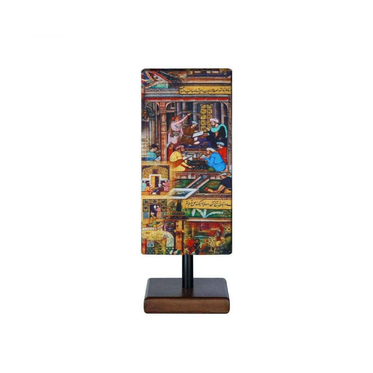 Minimalist Persian Wooden Table Lamp & Bedside Handcrafted Shahnameh ...