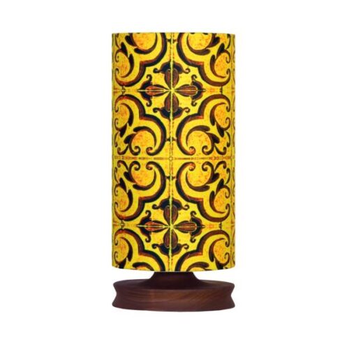 Minimalist Persian Wooden Table Lamp & Bedside Cylinder Handcrafted ...