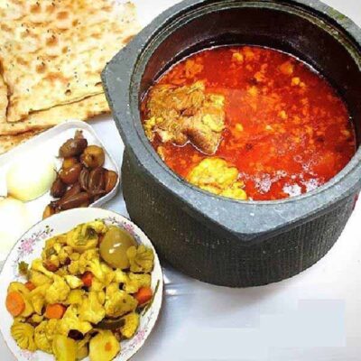 Persian Dizi Cooking Pot for Abgoosht with lid Stone Barabas - ShopiPersia
