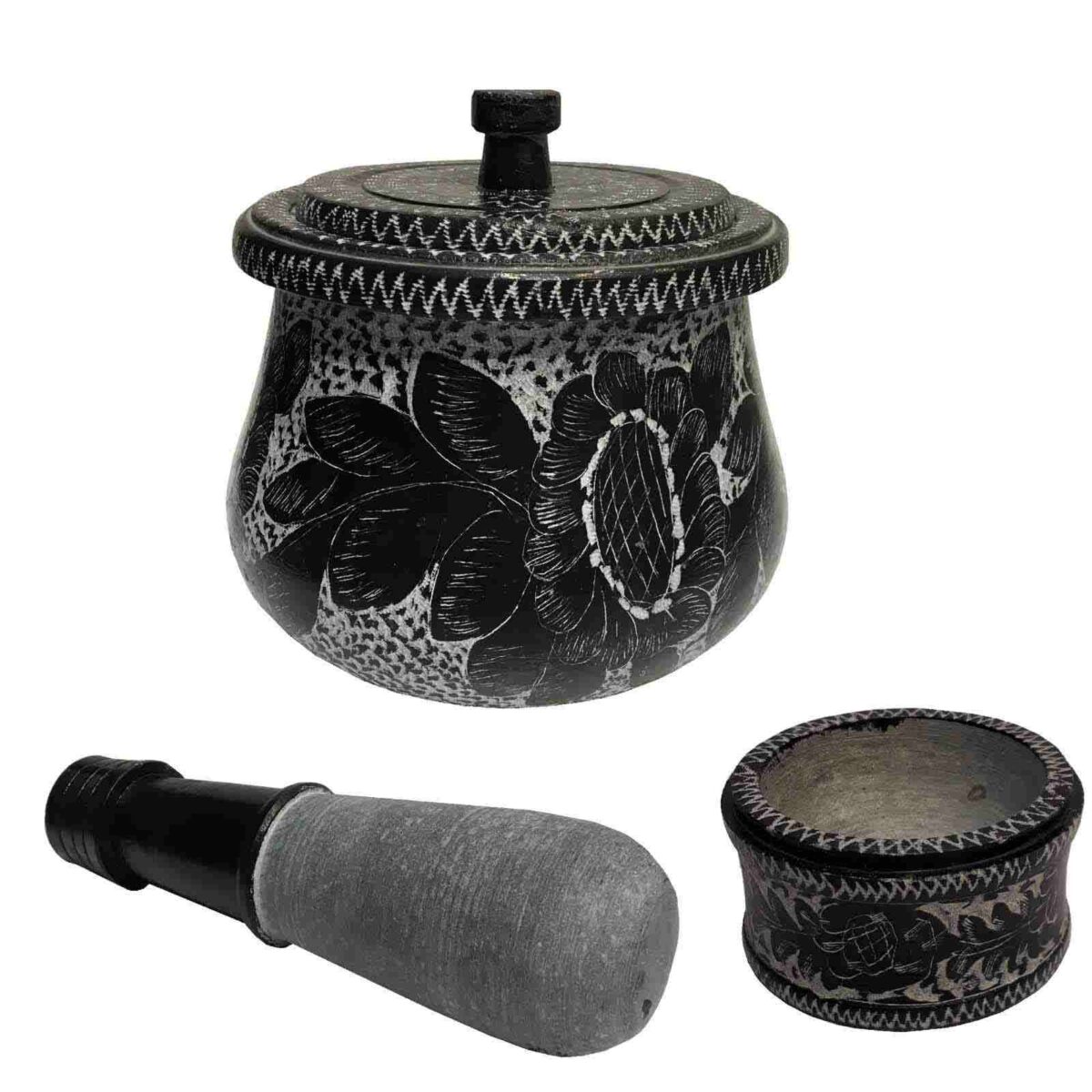 Persian Stone Dizi Pot with Lid for Cooking Abgoosht - Flower - ShopiPersia