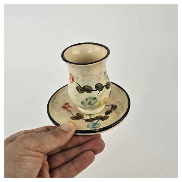 Persian Pottery Teacup & Saucer Set with Cloud and Wave Design ...