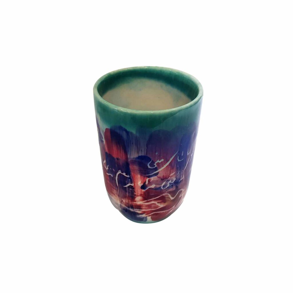 Artistic Ceramic Mug with Drip Glaze Pattern Model Art - ShopiPersia