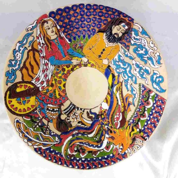 Set of Handmade Decorative Pottery Plate & Bowl Shahnameh - ShopiPersia
