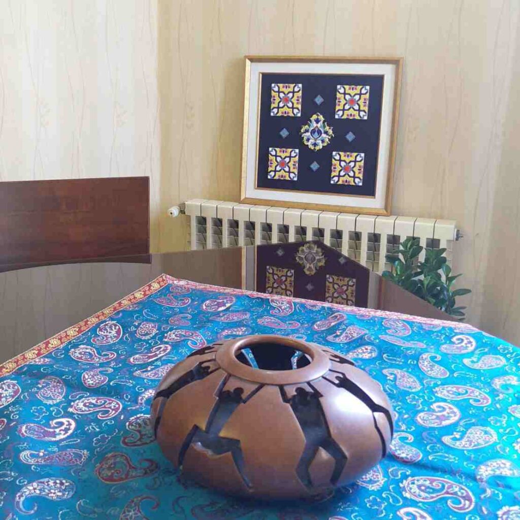 Decorative Persian Framed Ceramic Tile - Shah Abbasi - ShopiPersia