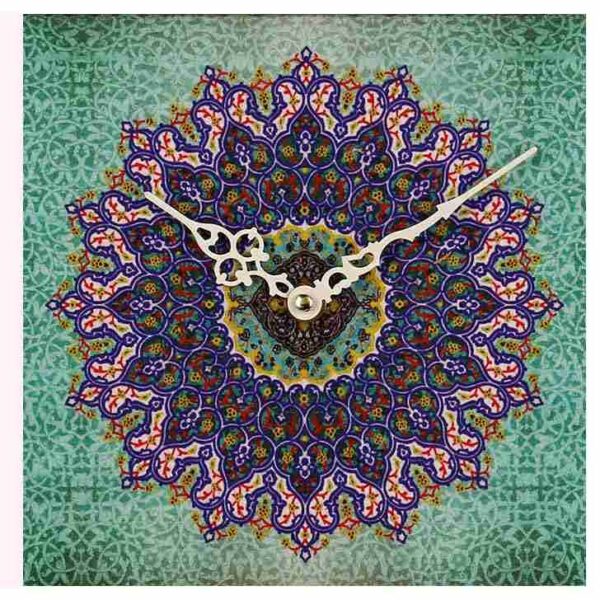 Handcrafted Persian Wooden Wall Clock with Geometric Pattern Model Aram ...