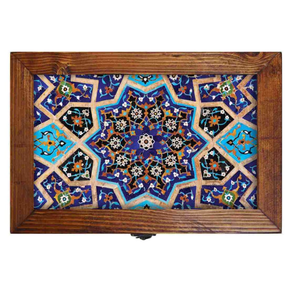 Wooden Box for Gift Giving with Persian Inspired Pattern Slimi ...