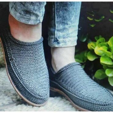 Handmade Persian Grey Klash Giveh Shoes » ShopiPersia