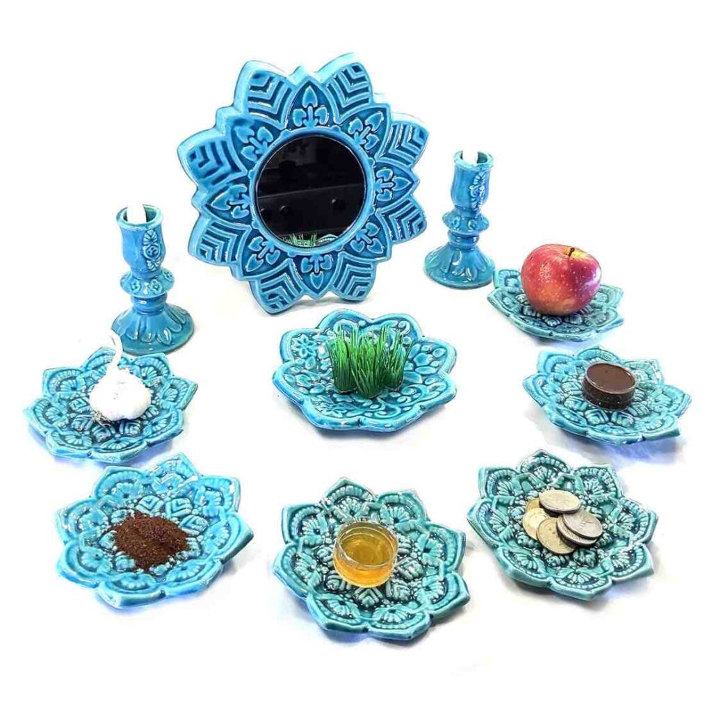 Pottery Haft-sin Set for Nowruz Persian New Year Star - ShopiPersia