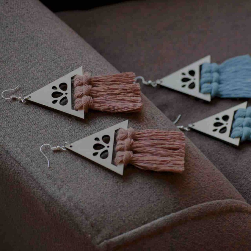 Persian Macrame Earring Model Triangle - ShopiPersia