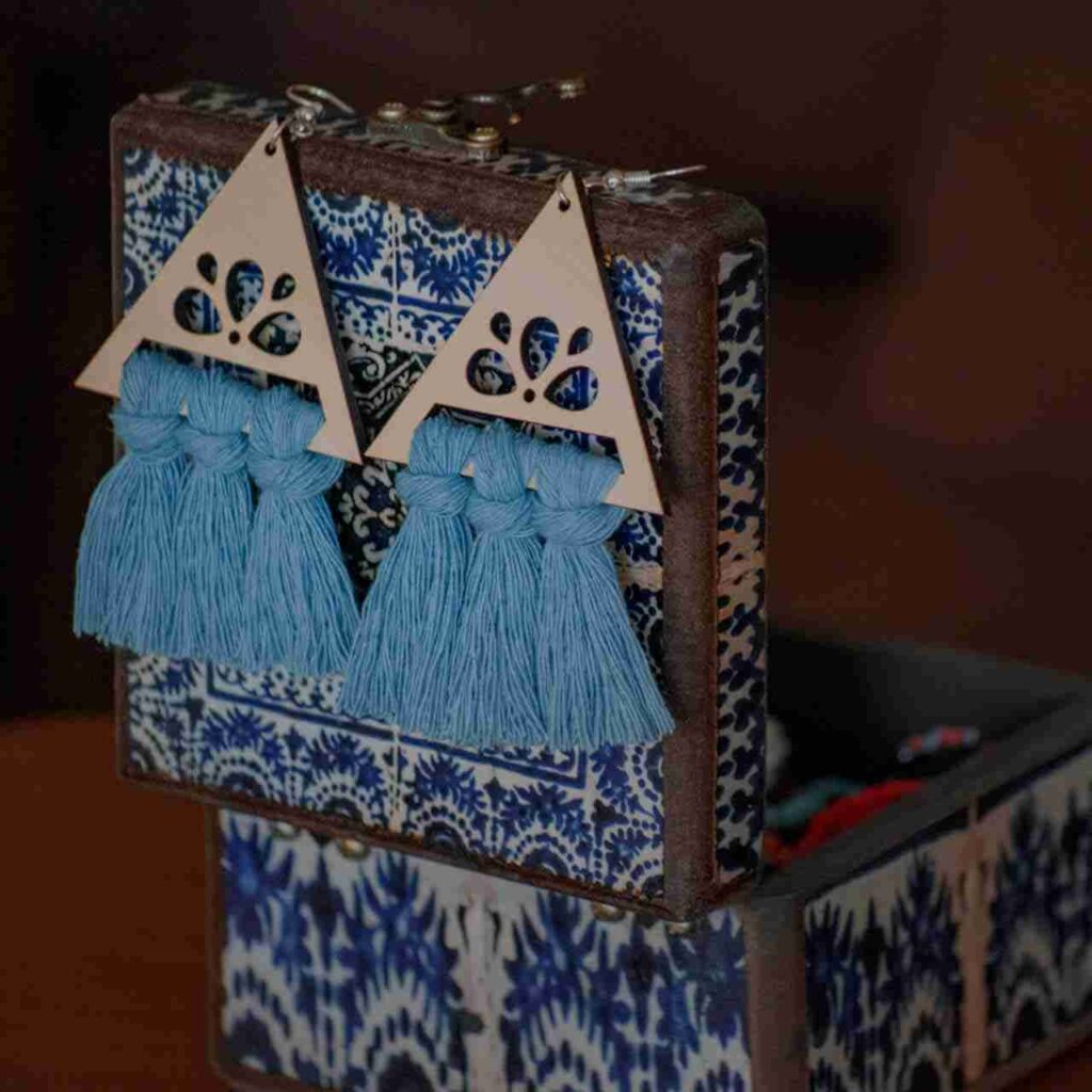 Persian Macrame Earring Model Triangle - ShopiPersia