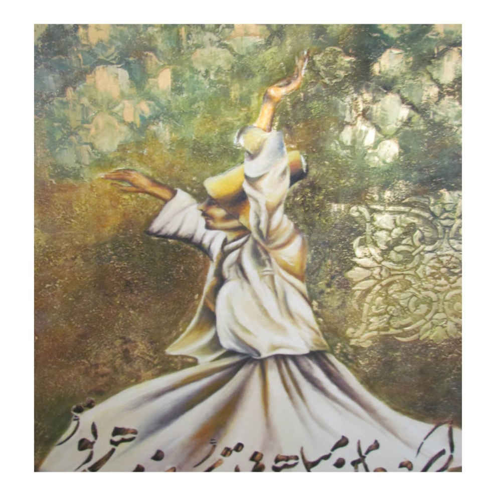 Original Sufi Art Painting - Oil on Canvas, Sama Dancing by Fatemeh ...