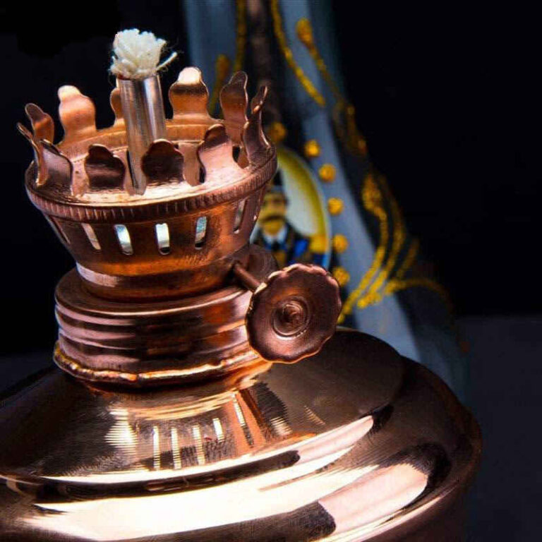 Persian Copper Kerosene Oil Lamp Model Shah Abbas (2x) - ShopiPersia