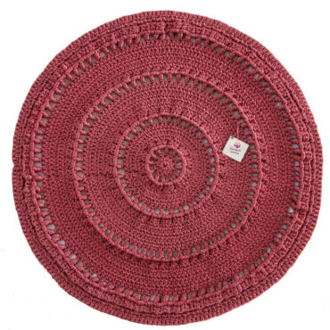 Handwoven Boho Macrame Floor Rug for home Round - ShopiPersia