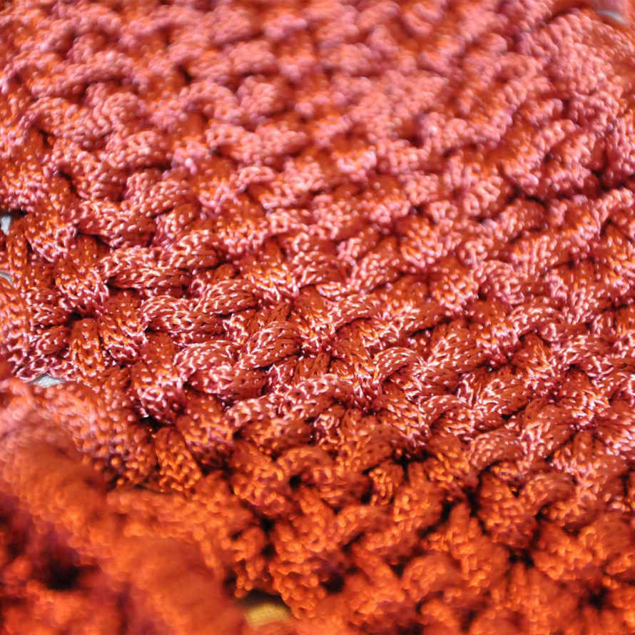 Macrame Hand-Knit Round Rug Model Red - ShopiPersia