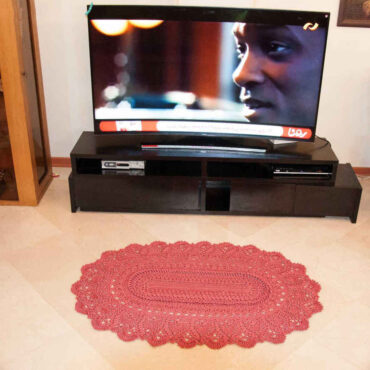 Macrame Hand-Knit Rug Model Pink Oval - ShopiPersia