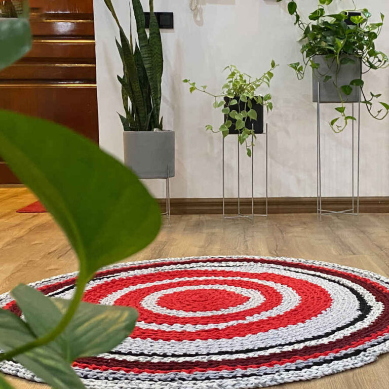 Macrame Hand-Knit Round Rug Model Teriko - ShopiPersia