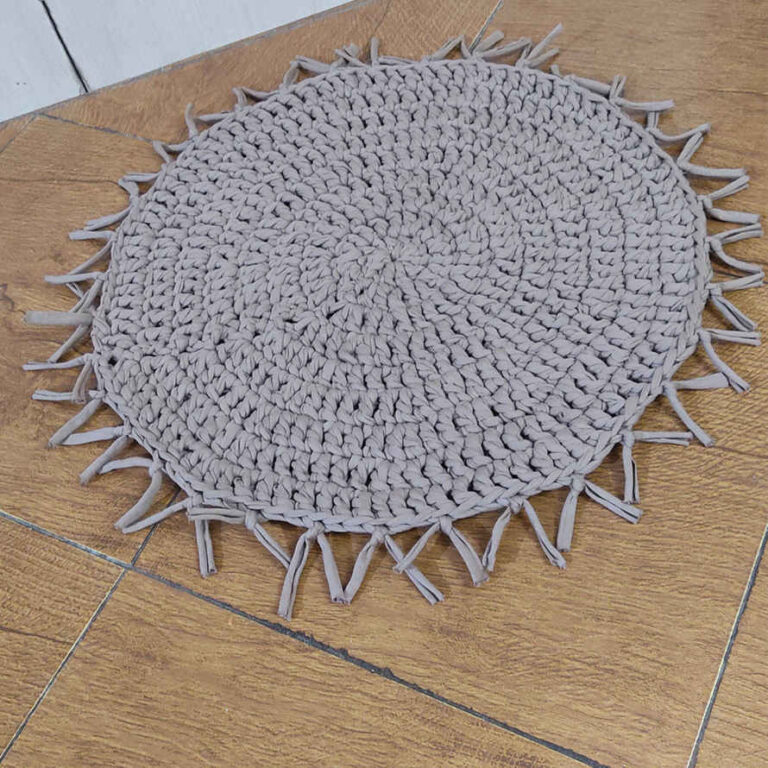 Handwoven Boho Macrame Floor Rug – Round Shape - ShopiPersia