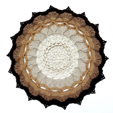 Macrame Hand-Knit Round Rug Model Arkano - ShopiPersia