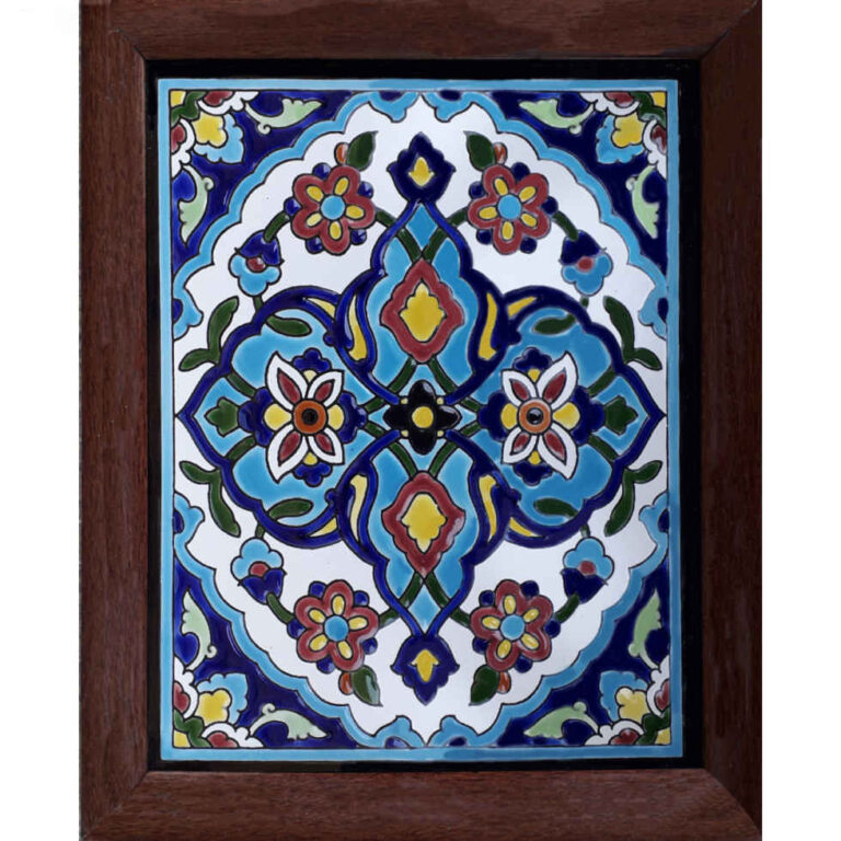 Framed Iranian Ceramic Tile Model Seven Colors - ShopiPersia