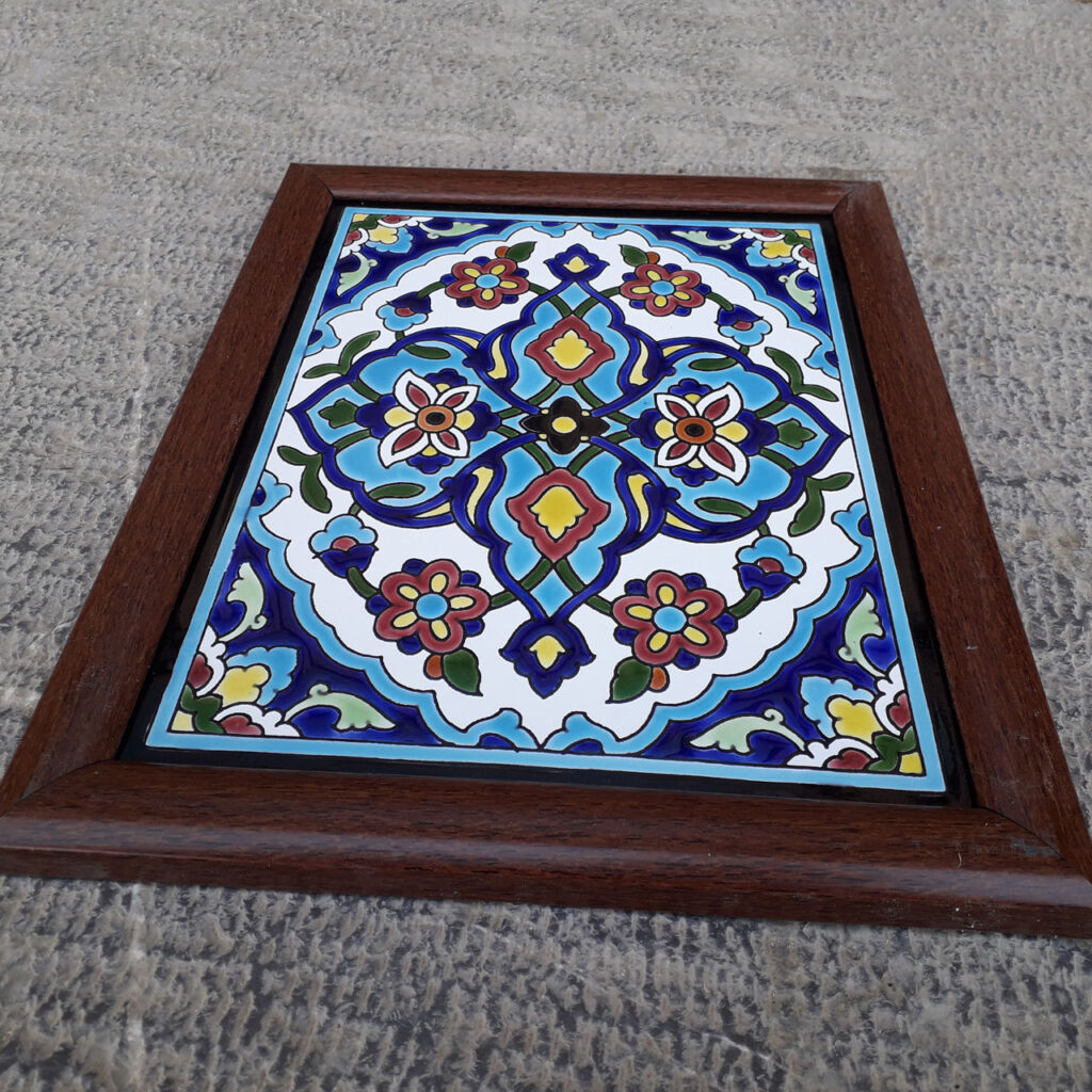 Framed Iranian Ceramic Tile Model Seven Colors - ShopiPersia
