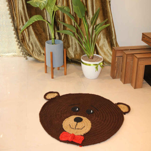 Macrame Hand-Knit Round Rug Model Bear - ShopiPersia