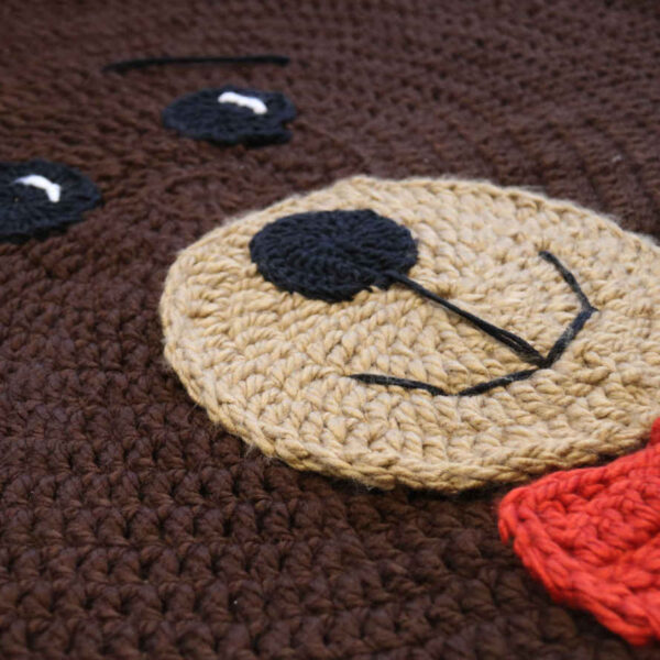Macrame Hand-Knit Round Rug Model Bear - ShopiPersia