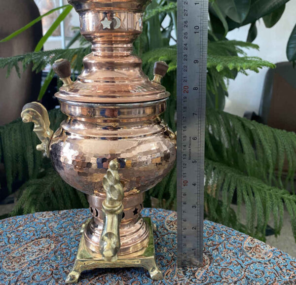 Persian Copper Samovar Decorative Charcoal Tea Maker 1-Liter - ShopiPersia