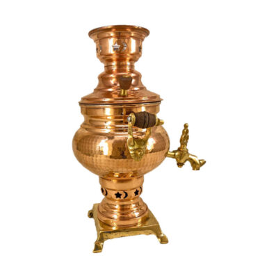 Persian Copper Samovar Decorative Coal Tea Maker 1-Liter - ShopiPersia