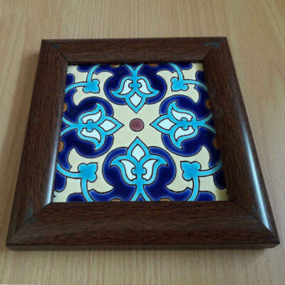 Decorative Persian Framed Ceramic Tile - Flower - ShopiPersia