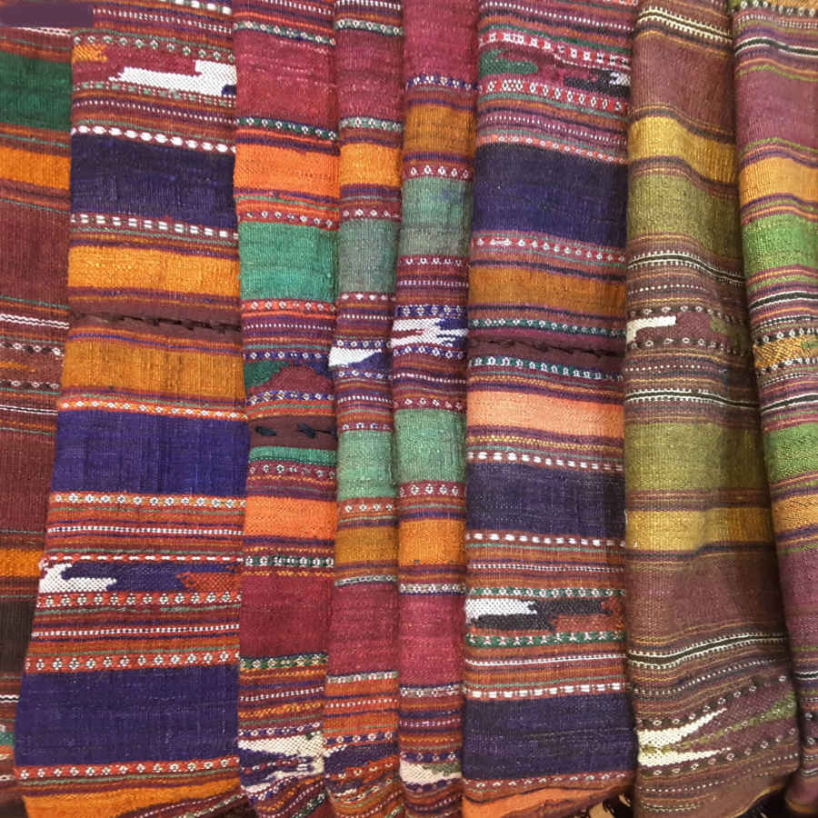 Authentic Persian Jajim Flat-Woven Striped Rug Kaarmania - ShopiPersia