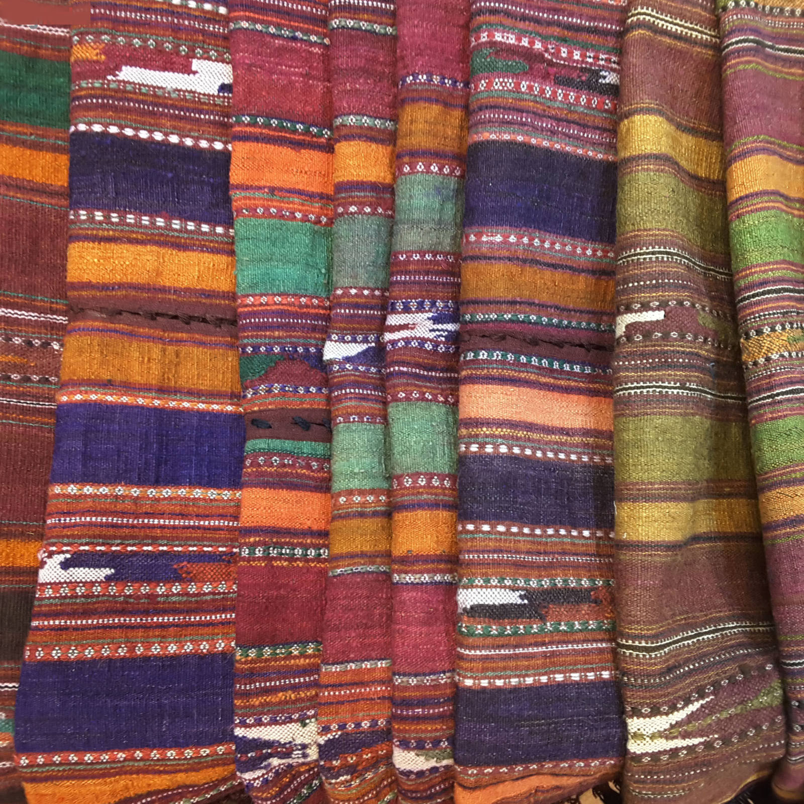 Authentic Persian Jajim Flat-Woven Striped Rug Bahar - ShopiPersia