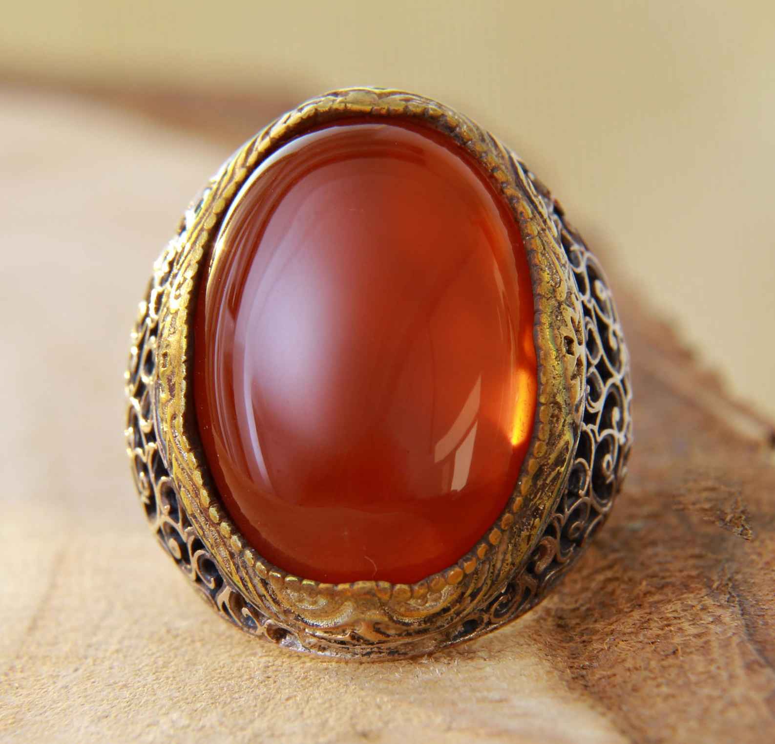 Persian Agate Silver Ring for Men Elegance Super King - ShopiPersia