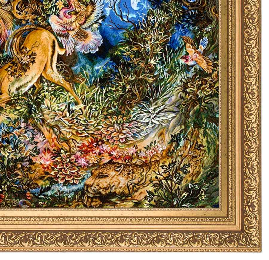 Hand-Knotted Persian Wall Hanging Rug from Tabriz Depicting Dayereh ...