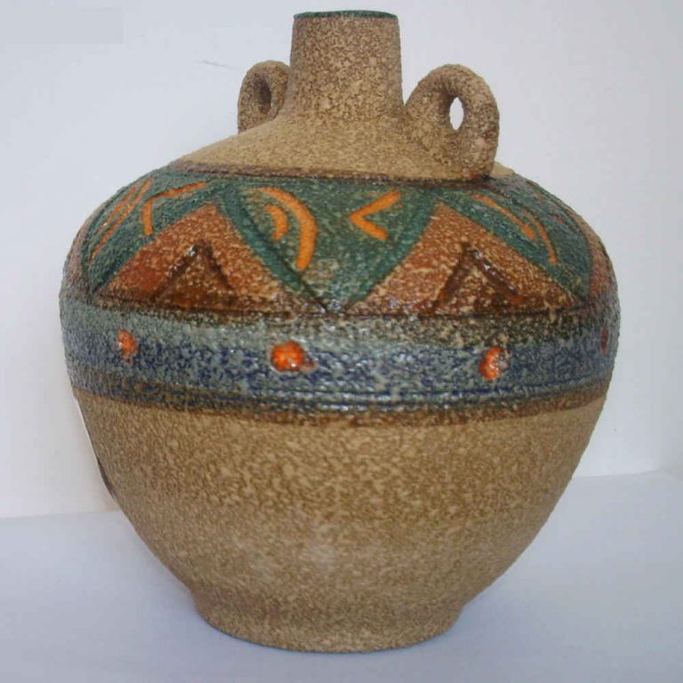Hand-Painted Art Motif Decorative Pottery Vase Gazelle - ShopiPersia