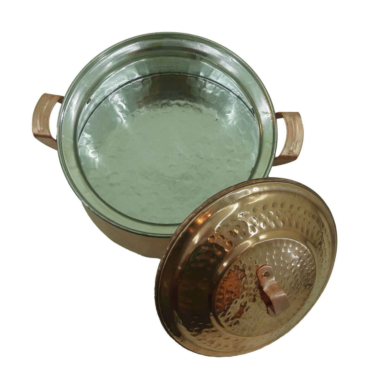 Iranian Set of 2 Hammered Copper Stock Pot - ShopiPersia