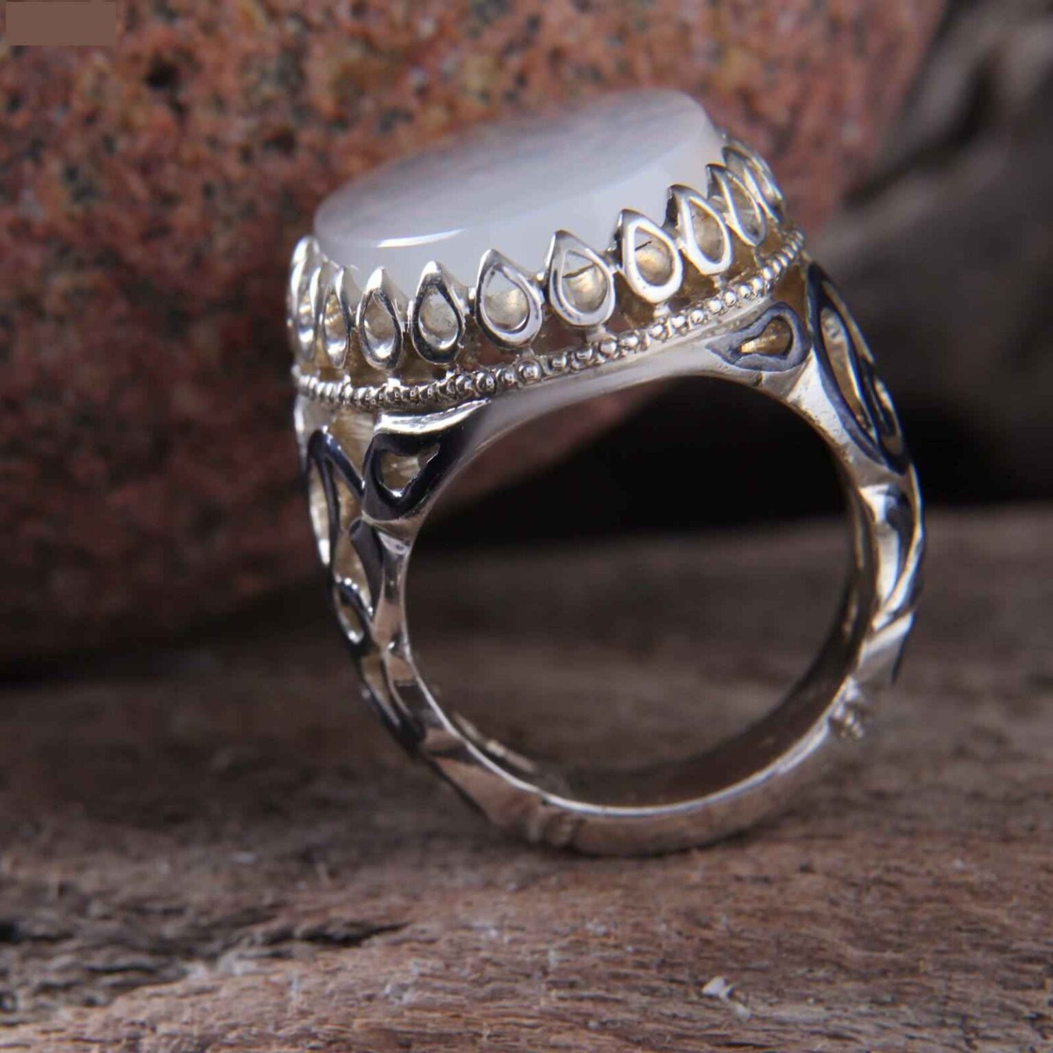 Persian Agate Silver Ring for Men Elegance Super King - ShopiPersia