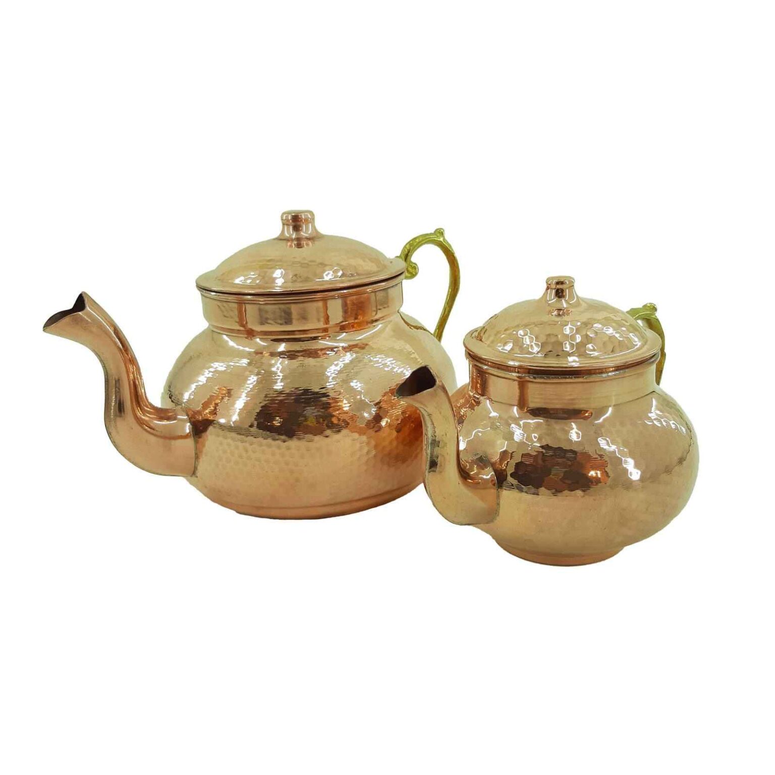 Persian Copper Double Teapot Durable and Hammered Jahan - ShopiPersia